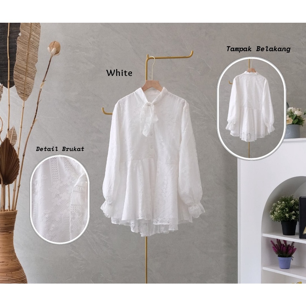Jual ESPARA TOP BRUKAT/ATASAN BROKAT WANITA/ATASAN BRUKAT/BAJU PUTIH ...