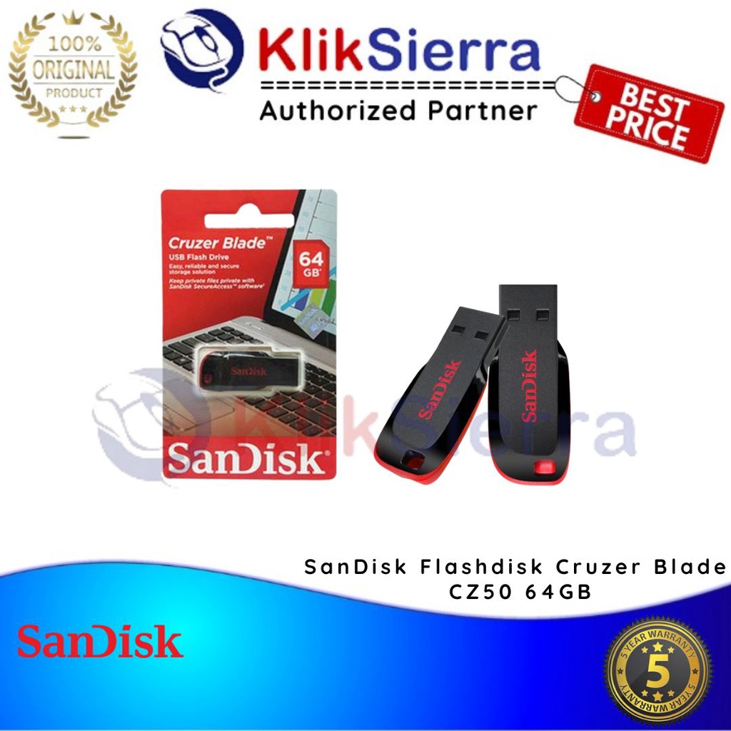 Jual SANDISK Flashdisk Cruzer Blade CZ50 USB FLASH DISK 64 GB | Shopee Indonesia