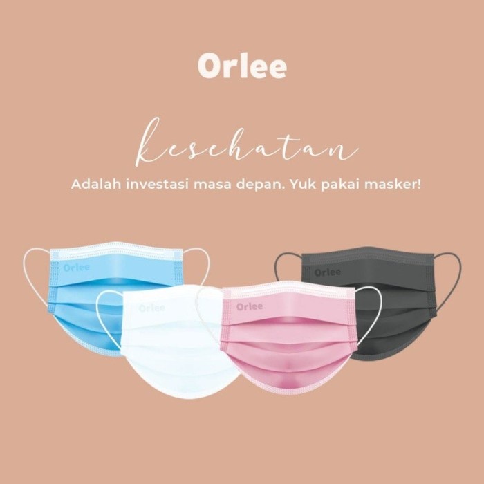 Jual PAKET 4 WARNA MASKER EARLOOP ORLEE BIRU PUTIH HITAM PINK KEMENKES ...