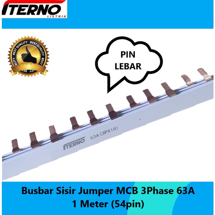 Jual Busbar Sisir Jumper Mcb 3 Phase 3P 63A 1M Iterno | Shopee Indonesia