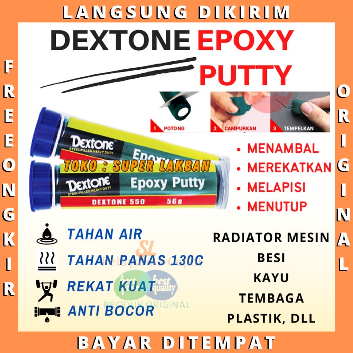 Jual Lem Lem Dextone Epoxy Putty Penutup Bocor Toren Pipa Kitchen Sink ...