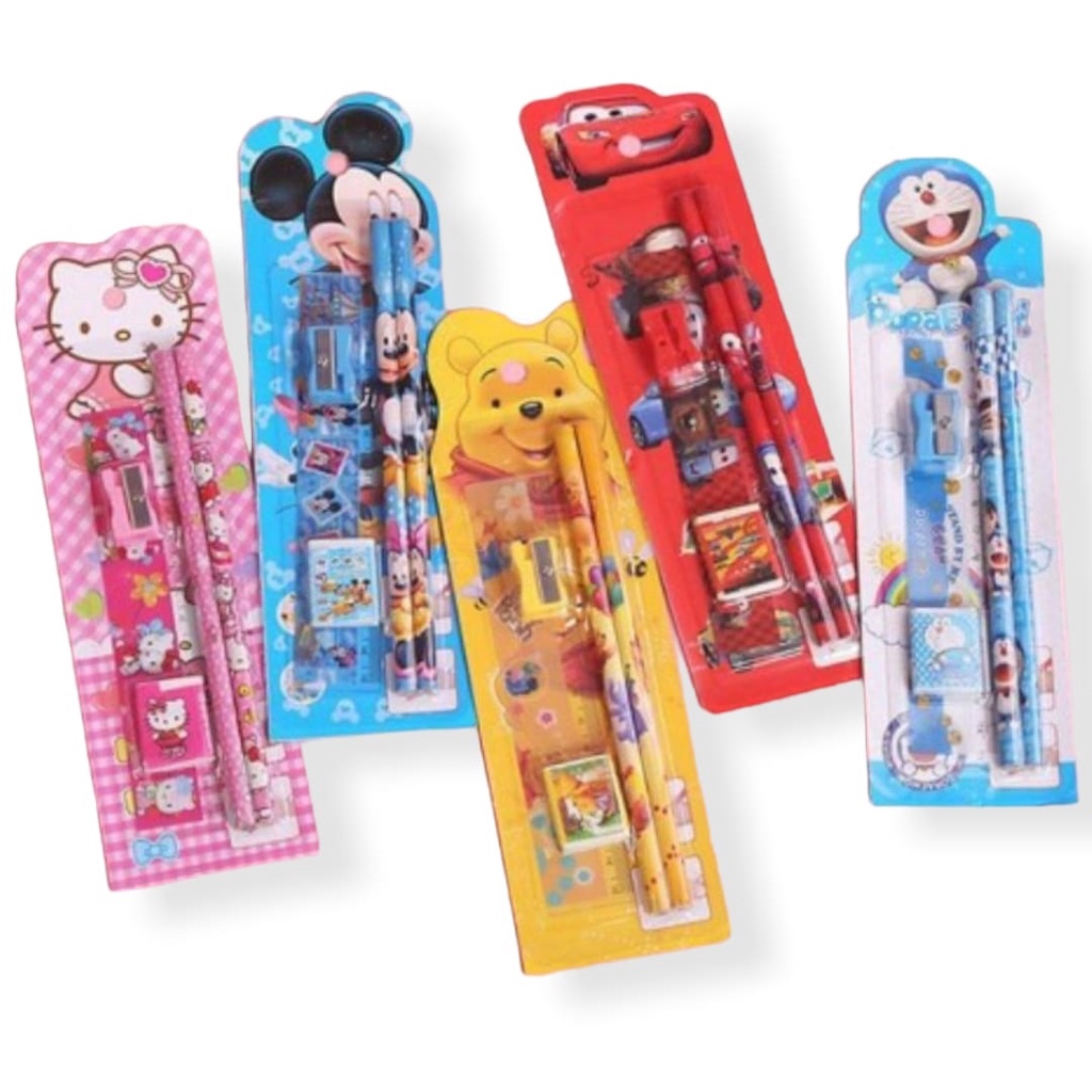 Jual Alat Tulis Pensil Pulpen Set Stationary 5in1 459 | Shopee Indonesia