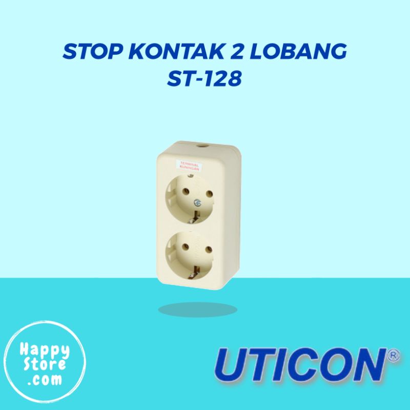 Jual Stop Kontak UTICON 2 Lobang ST-128 | Shopee Indonesia