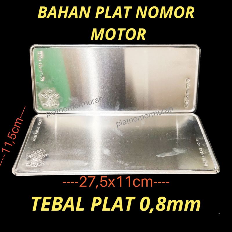 Jual bahan plat nomor motor logo korlantas tebal 0,8mm 27,5x11cm ...