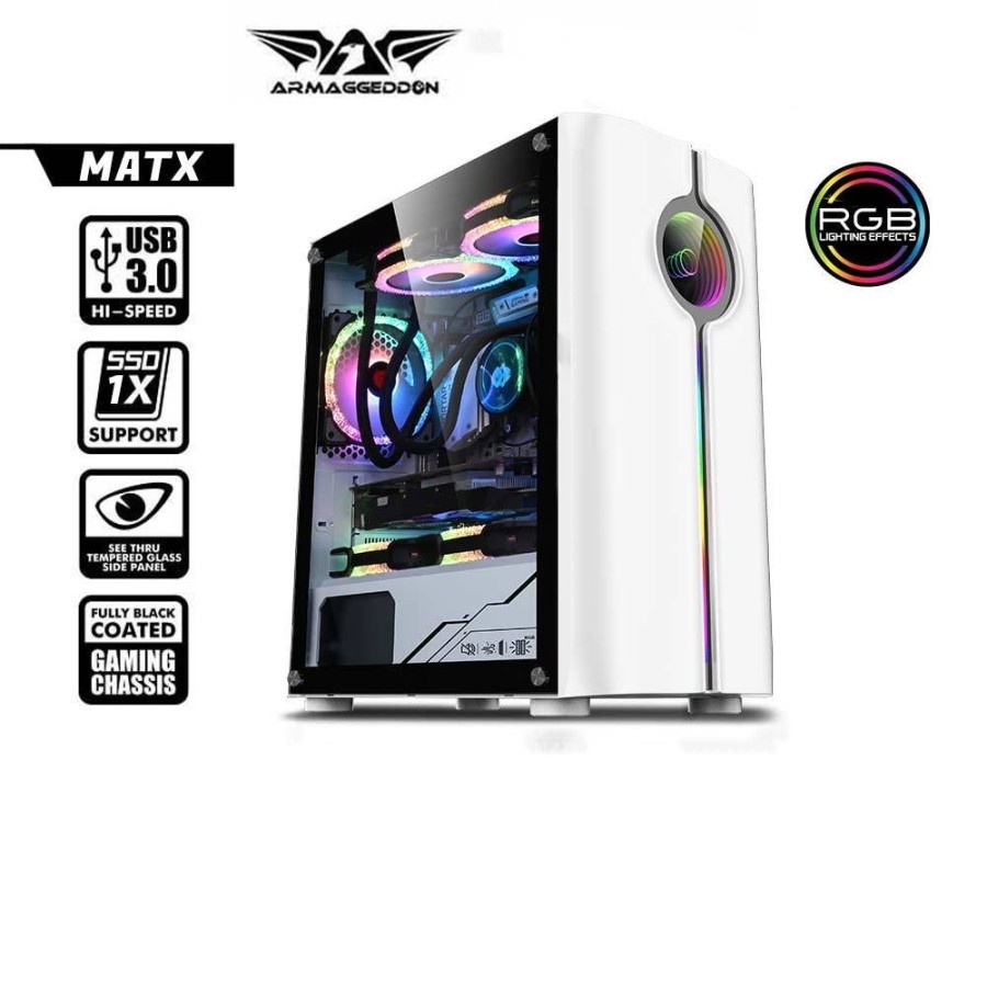 Jual Casing PC Armageddon TRON HOLO 3 WHITE | Shopee Indonesia