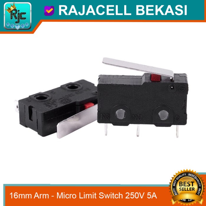 Jual Micro Limit Switch Arm Lever 16mm 28mm 250V 5A SPDT 3 Pin Momentary | Shopee Indonesia