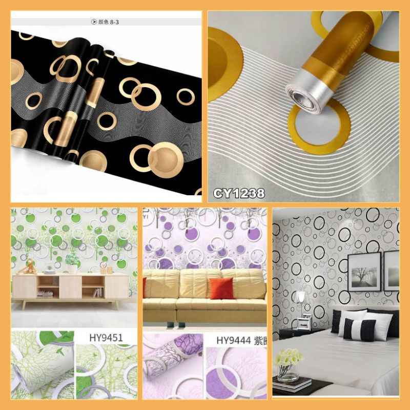 Jual POLKADOT 3D BULAT Wallpaper sticker dinding motif POLKADOT 3 dimensi lingkaran ukuran 45 cm ...