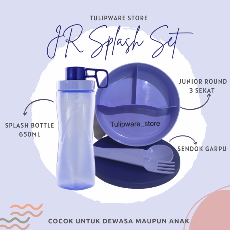 Jual Tempat Makan Set Junior Round Splash bottle Tulipware | Shopee ...