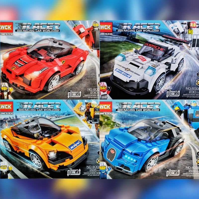 Jual mainan bricks car MOBIL + orang nascar ferrari bugatti nissan ...