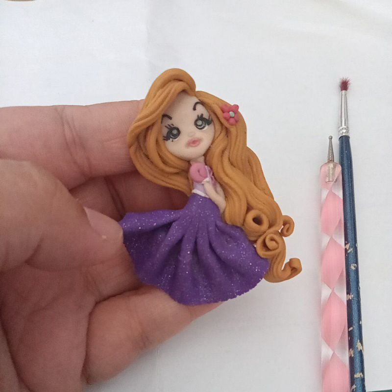 Jual clay doll handmade princess rapunzel | Shopee Indonesia