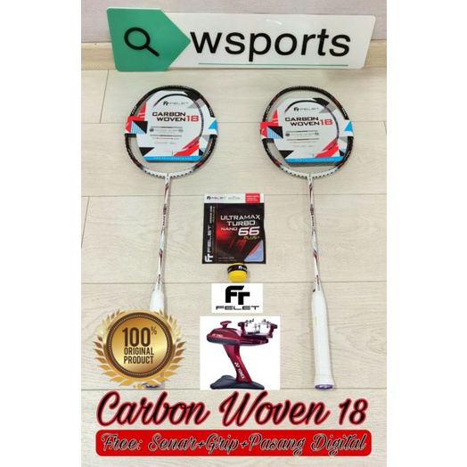 Jual Raket Badminton Felet Carbon Woven 18 36LBS Original | Shopee ...
