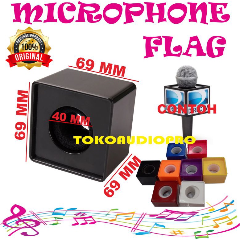 Jual Microphone Flag / Ring Mic Reporter / Microphone Interview Mic ...