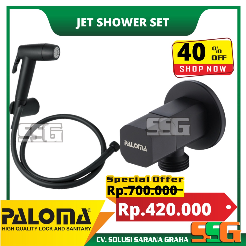 Jual PALOMA TSP 3103 FCP 9191 Toilet Jet Washer Bidet Closet Hitam Set ...
