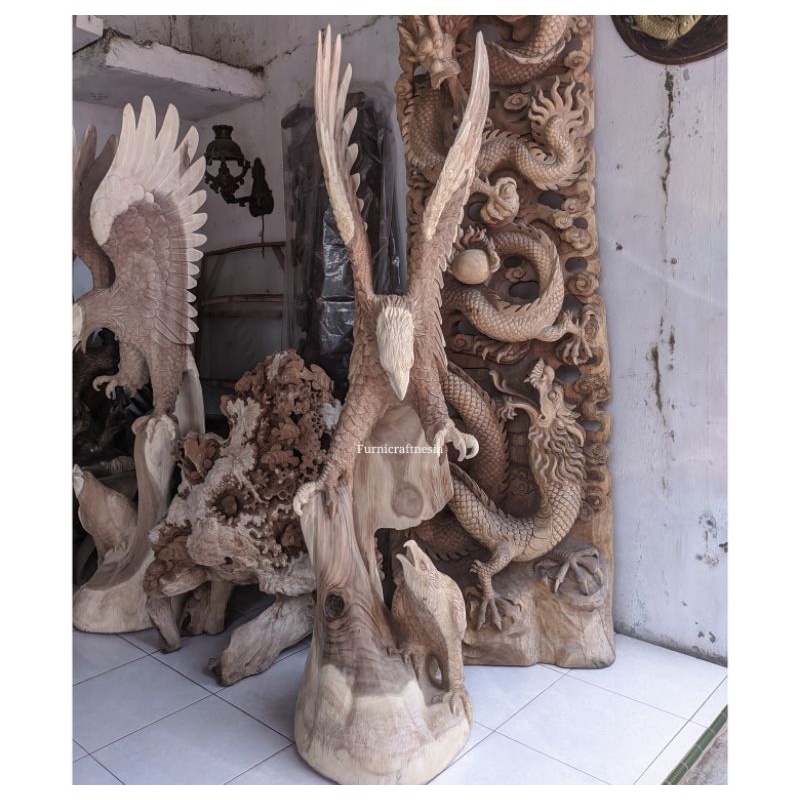 Jual Patung Garuda Rajawali Kayu Trembesi 2 Meter | Shopee Indonesia