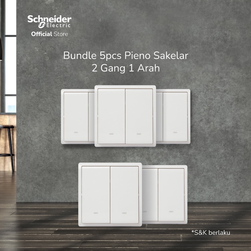Jual Schneider Electric Bundle Pieno Saklar 2G 1A White E8232L1F_WE_G3 | Shopee Indonesia