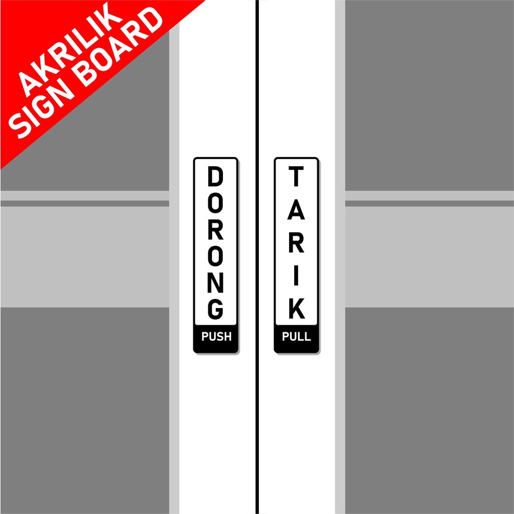 Jual Akrilik Sign Label Petunjuk Pintu Tarik Dorong | Shopee Indonesia