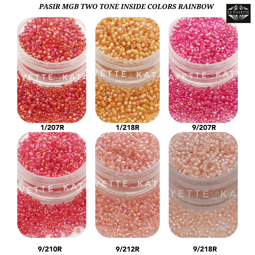 Jual Payet Pasir MGB Two Tone Inside Colors Rainbow 12/O - (1/207R - 9 ...