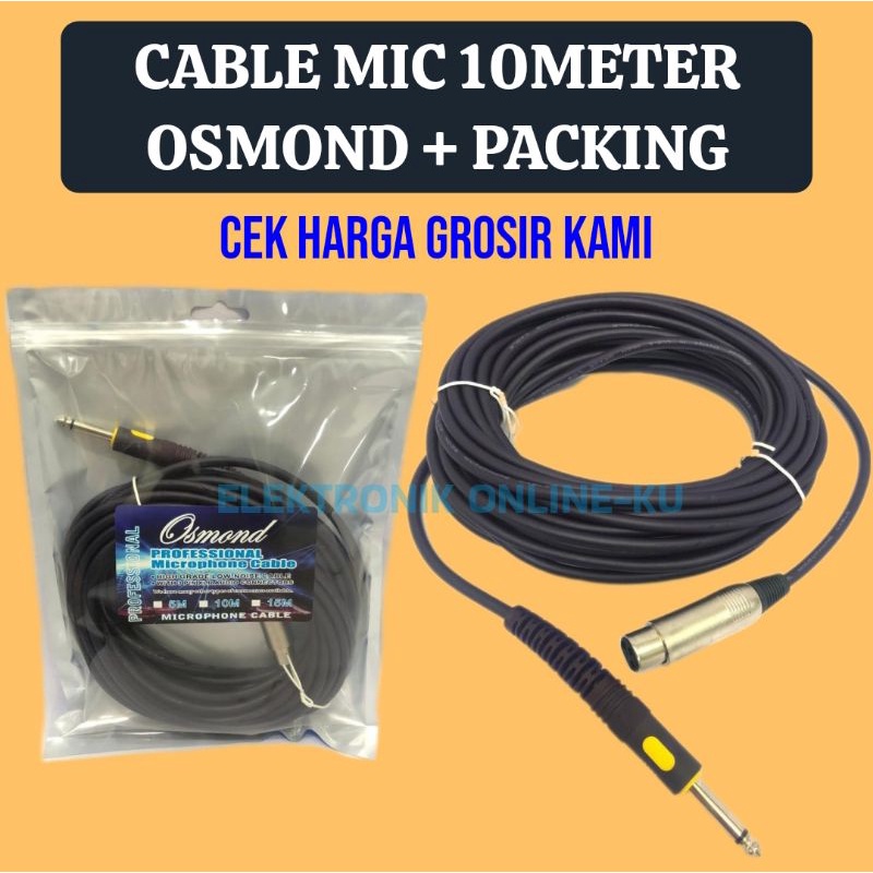 Jual CABLE MIC 10METER OSMOND + PACKING | Shopee Indonesia
