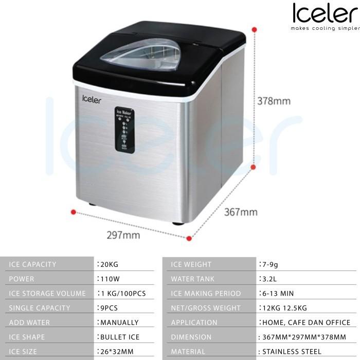 Jual Mesin Es Stainless Steel Es Iceler Batu Kristal 20Kg/Hari 049 ...