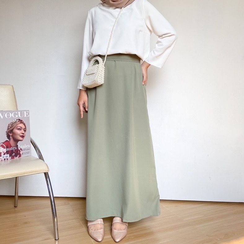Jual ROK POLOS WANITA / PLAIN SKIRT A LINE / ROK WANITA GEA BASIC SKIRT ...