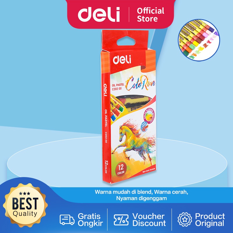 Jual Deli Oil Pastel Crayon 12 Warna kualitas tinggi untuk campuran ...