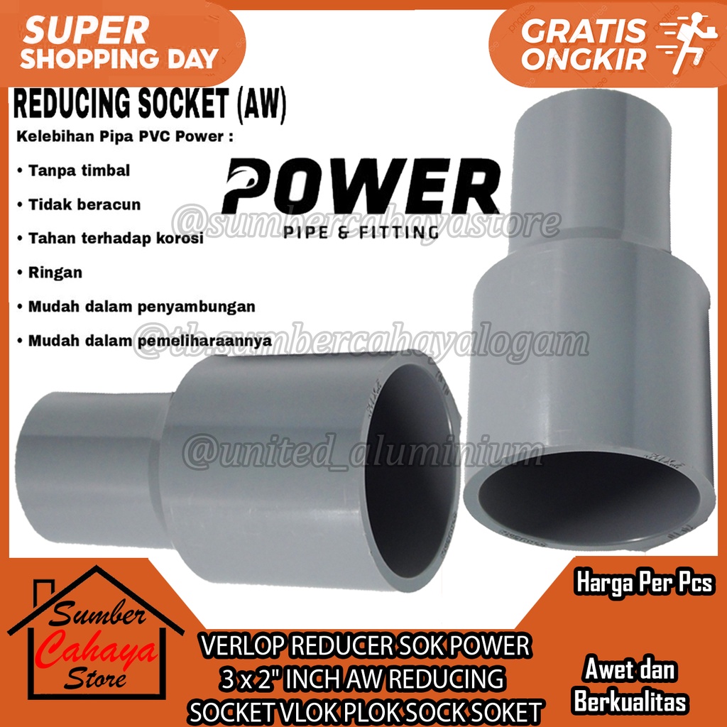 Jual VLOKSOK 3 x 2" REDUCING SOCKET REDUCER SOK POWER 3 KE 2 INCH AW ...