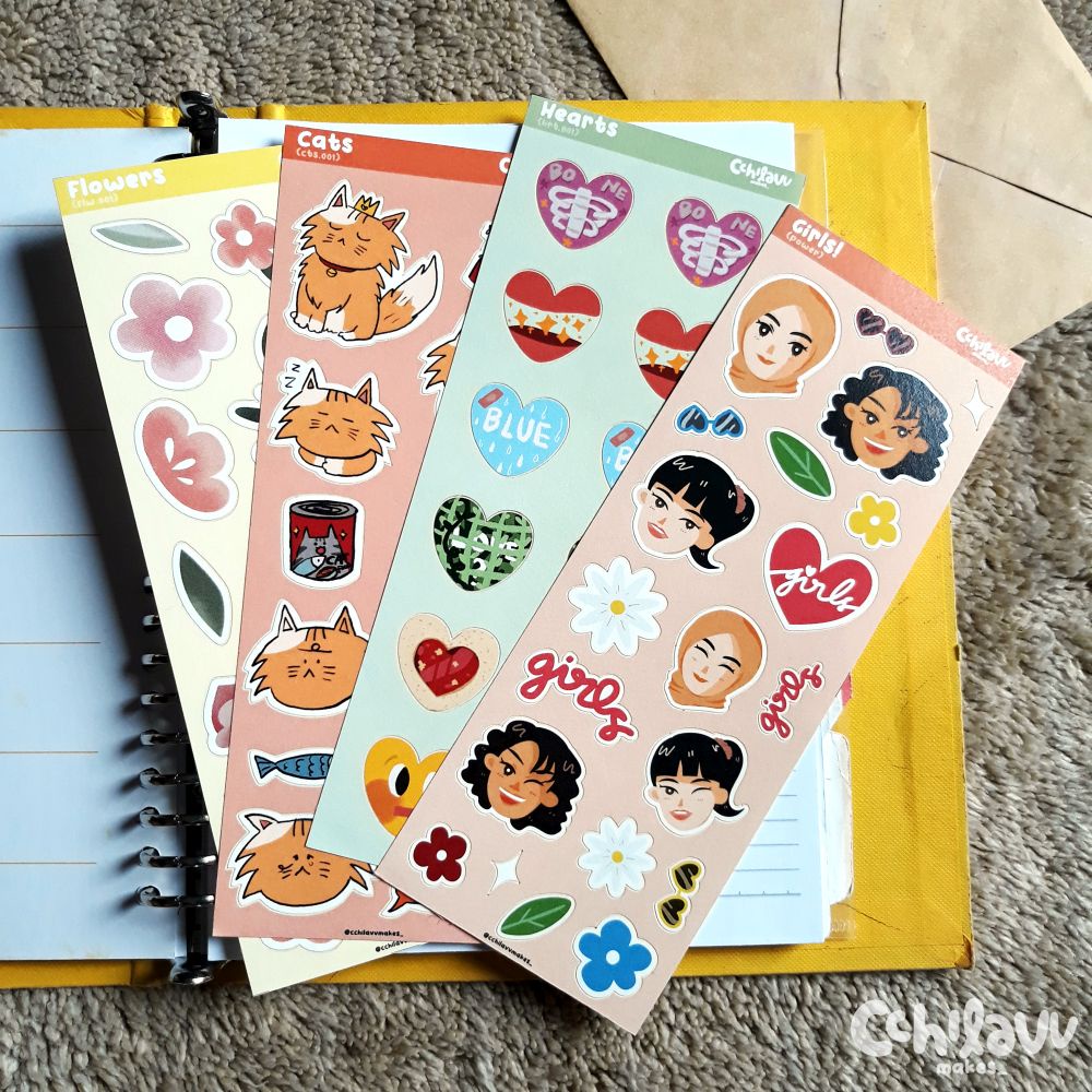 Jual CCHILAVVMAKES_ Character Sticker Sheet / Stiker Kiss Cut | Shopee ...