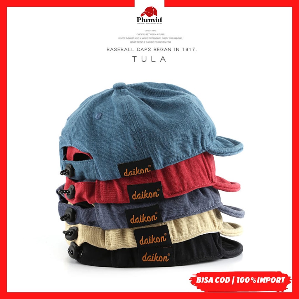 Jual PLUMID - topi baseball lidah pendek premium distro unisex DAIKON ...