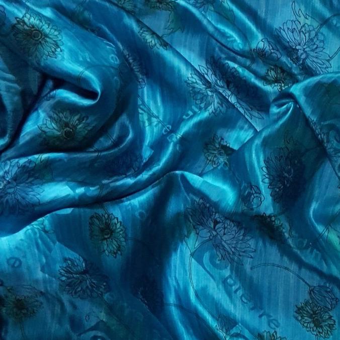 Jual kain sutra asli 100% kain sutra motif mulberry silk fabric 20mm ...