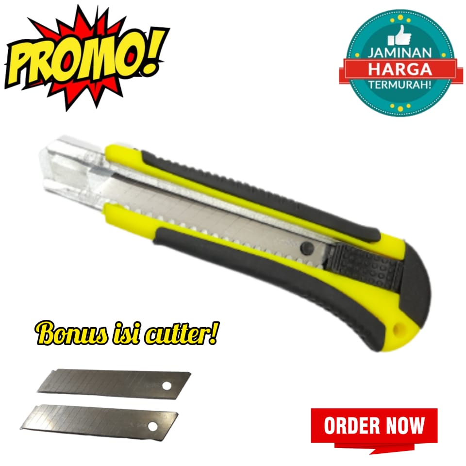 Jual Pisau Cutter Kater Karter Cuter Pemotong Kertas Grip Karet Besar ...