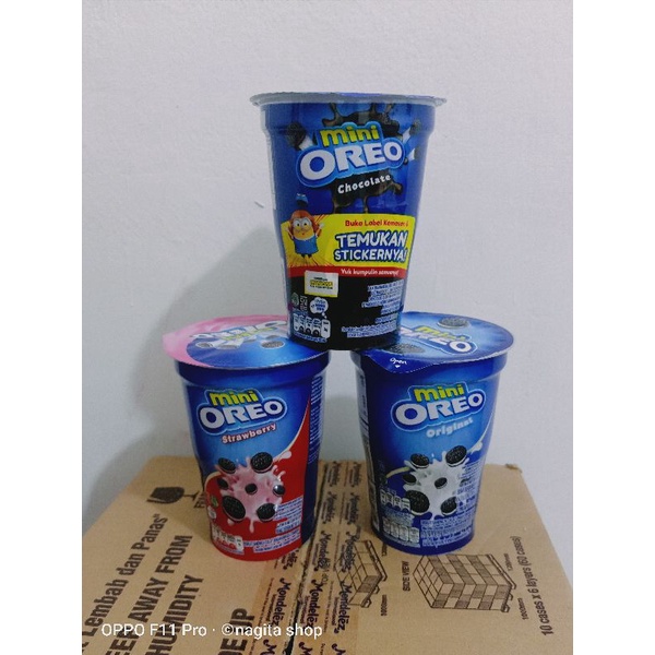 Jual Oreo mini cup Coklat / strawberry 61.5gr | Shopee Indonesia