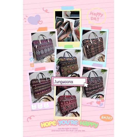 Jual BEST SELLER TAS LAPTOP MOTIF TENUN KHAS INDONESIA MUAT HINGGA 16 ...