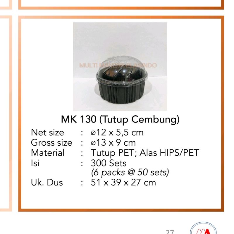 Jual mika mangkok tutup cembung MK 130 isi 50 set | Shopee Indonesia