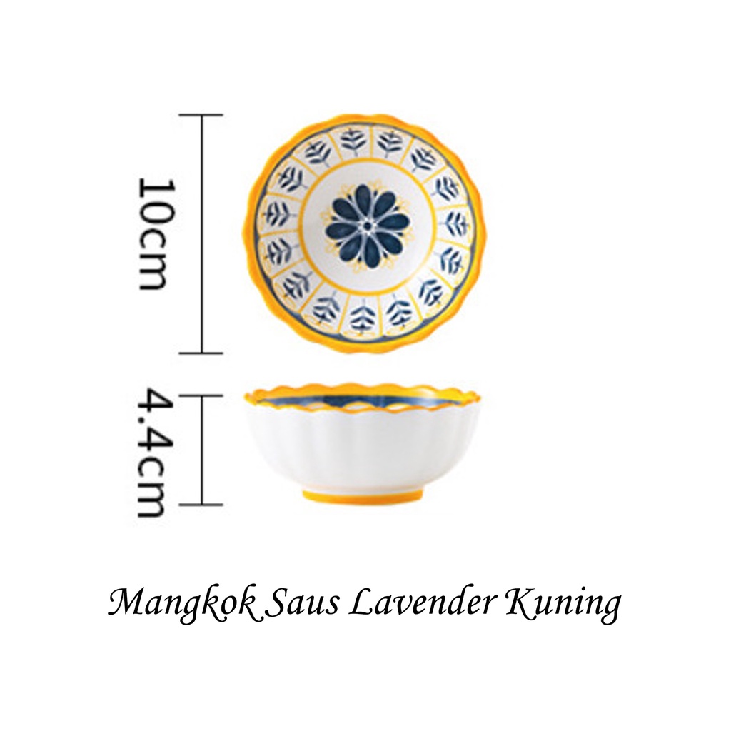 Jual HHS Mangkok Saus Keramik Motif Eropa Mangkok Sambal 10cm/Pc ...