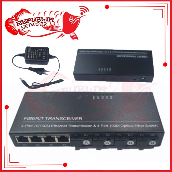 Jual Media Converter Ethernet Fiber Switch 4Fo 4Lan 100 Base-T4 Sc 4 Lan | Shopee Indonesia