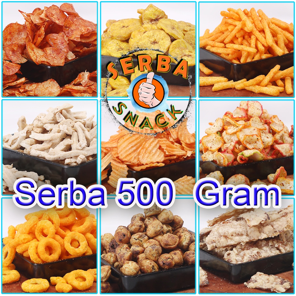 Jual snack kiloan makanan ringan 500gr snack asin gurih cemilan pedas ...