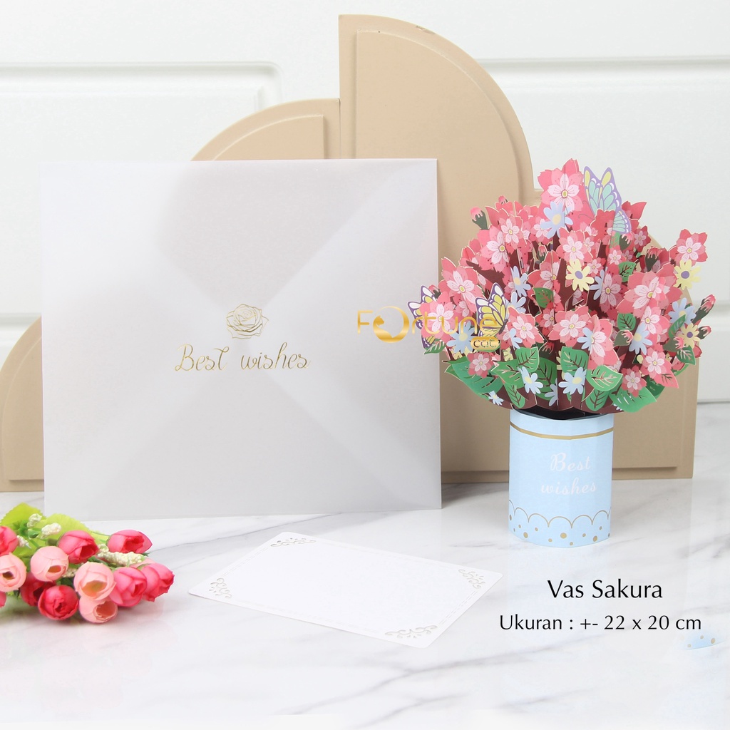 Jual Kartu Ucapan 3D 4D Pop Up Card Ulang Tahun Terima Kasih Valentine ...