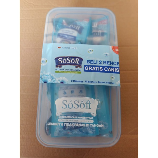 Jual Sosoft Detergent Cair Sachet / Harga per 2 renceng isi 12 +2 ...