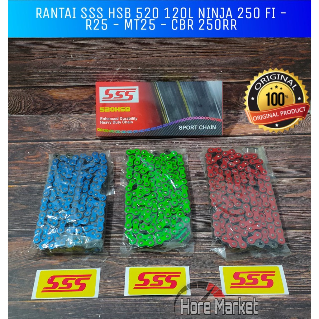 Jual RANTAI SSS HSB 520 120L NINJA 250 KARBU FI ZX25R CBR 250RR 250R R25 MT25 Z250 ORIGINAL SSS ...