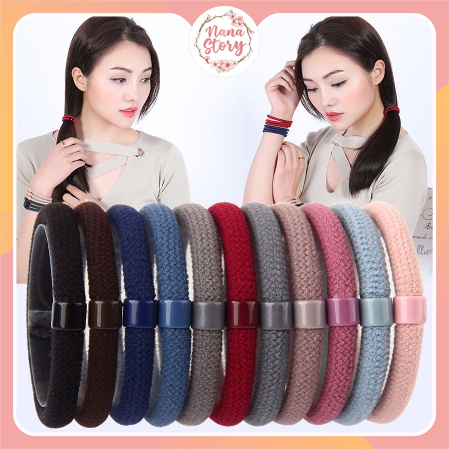 Jual NANASTORY | Ikat Rambut Polos Tebal Import Karet Tali Rambut Murah ...