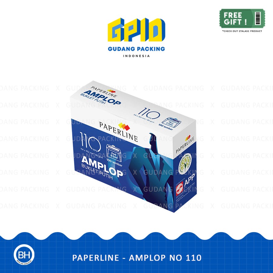 Jual PAPERLINE - Amplop Plain Putih Polos 90/ 104/ 110 PPS 80gsm isi 100pcs | Shopee Indonesia