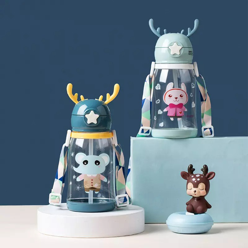 Jual DEOSOFFICIAL -- BOTOL MINUM ANAK TANDUK RUSA BOTOL BPA FREE JERAMI ANAK RUSA S03+STICKER ...