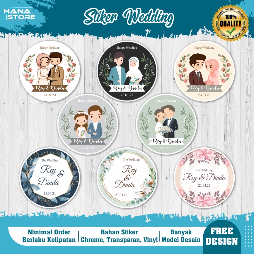 Jual Stiker Wedding Bulat Custom | Stiker Souvenir Pernikahan | Stiker ...