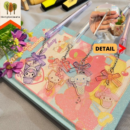 Jual Pulpen Gel Gantungan Ice Cream Cone Sanrio Hello Kitty Kuromi ...