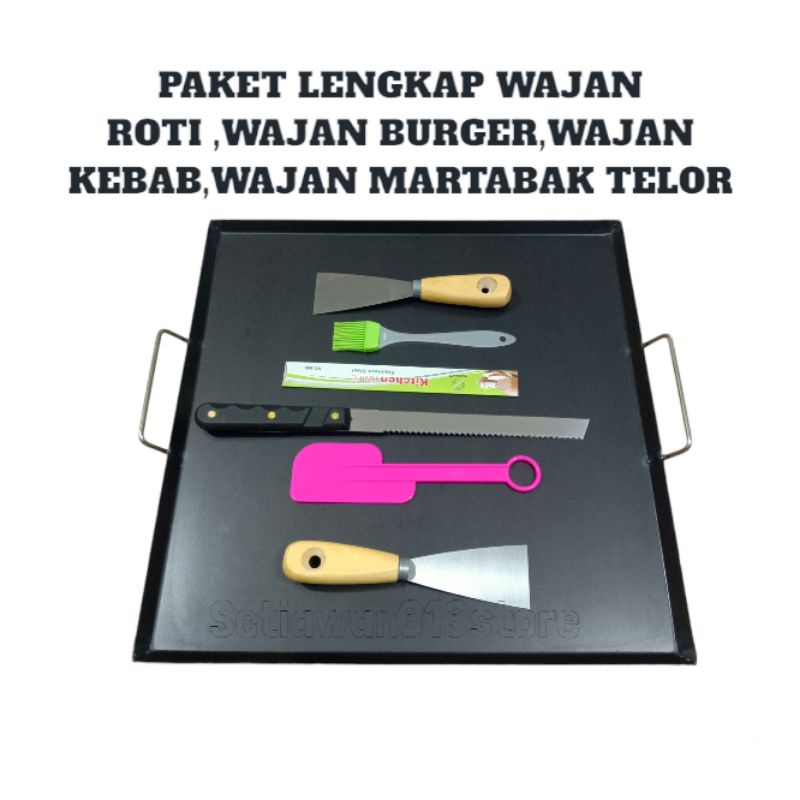 Jual paket lengkap 40x40 wajan roti bakar,burger,kebab wajan serbaguna ...