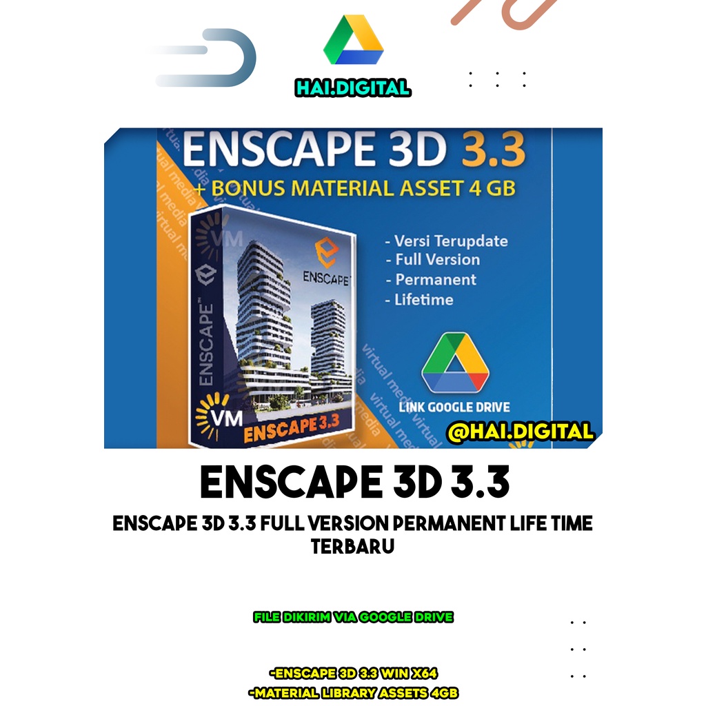 Jual ENSCAPE 3D 3.3 FULL VERSION PERMANENT LIFE TIME TERBARU 3 3.0 3.1 For SketchUp Rhino ...