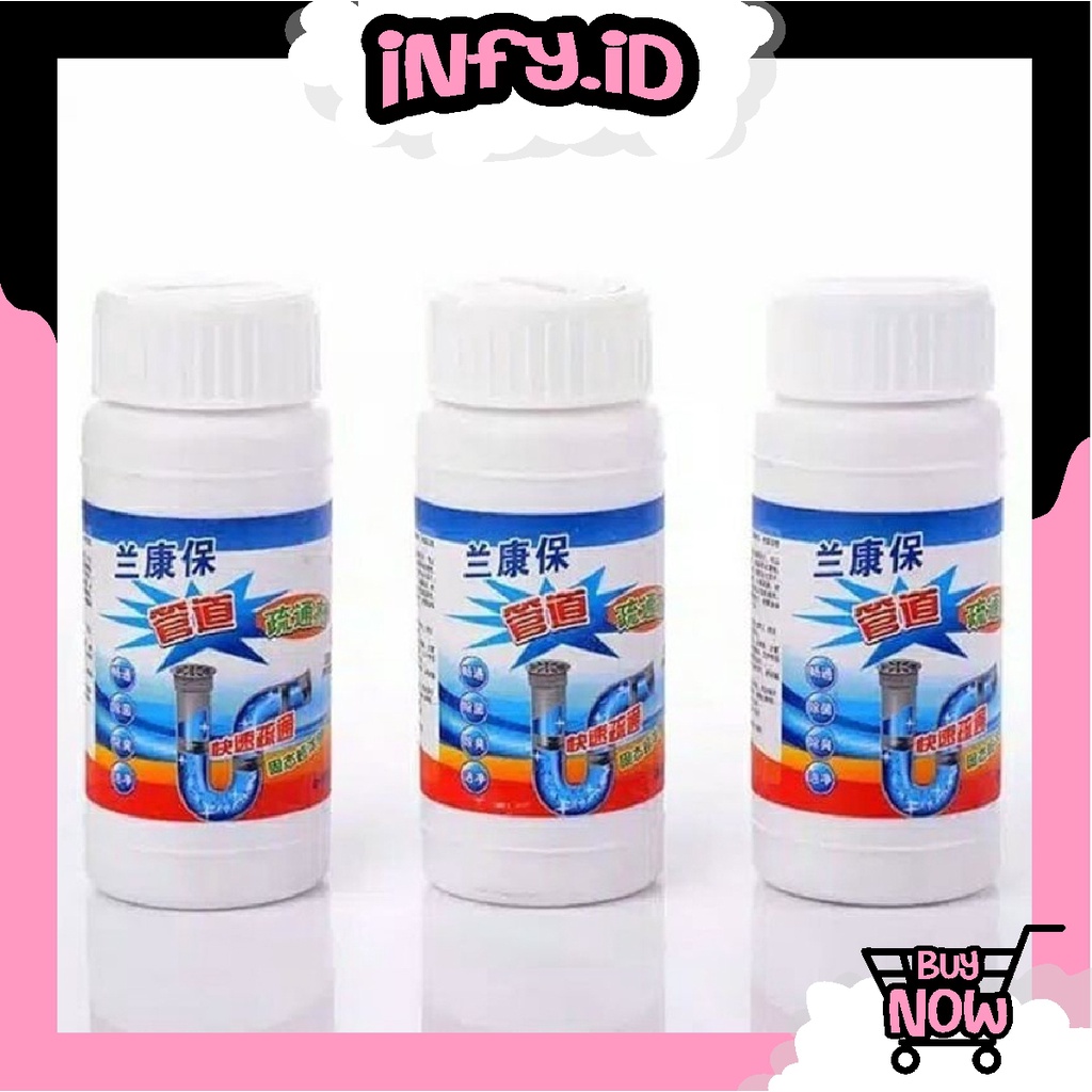 Jual INFY - Serbuk Bubuk Anti Sumbat Pipa Pembersih Saluran Air Toilet ...