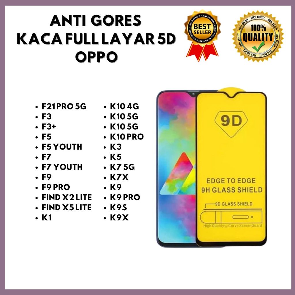 Jual Tempered Glass 5D -Full Layar OPPO F21 PRO 5G-F3-F3+ -F5-F5 YOUTH ...