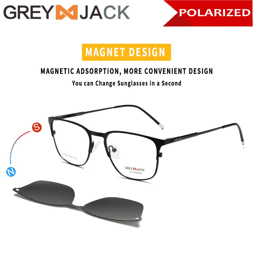 Jual Grey Jack Kacamata Clip On Polarized Anti Silau/Anti UV Free 3 Lens Bisa Minus Antiradiasi ...