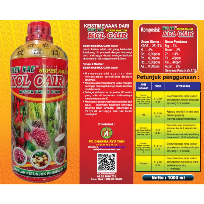 Jual BEENSAE KCL CAIR super kalium+ ZPT 1LITER | Shopee Indonesia